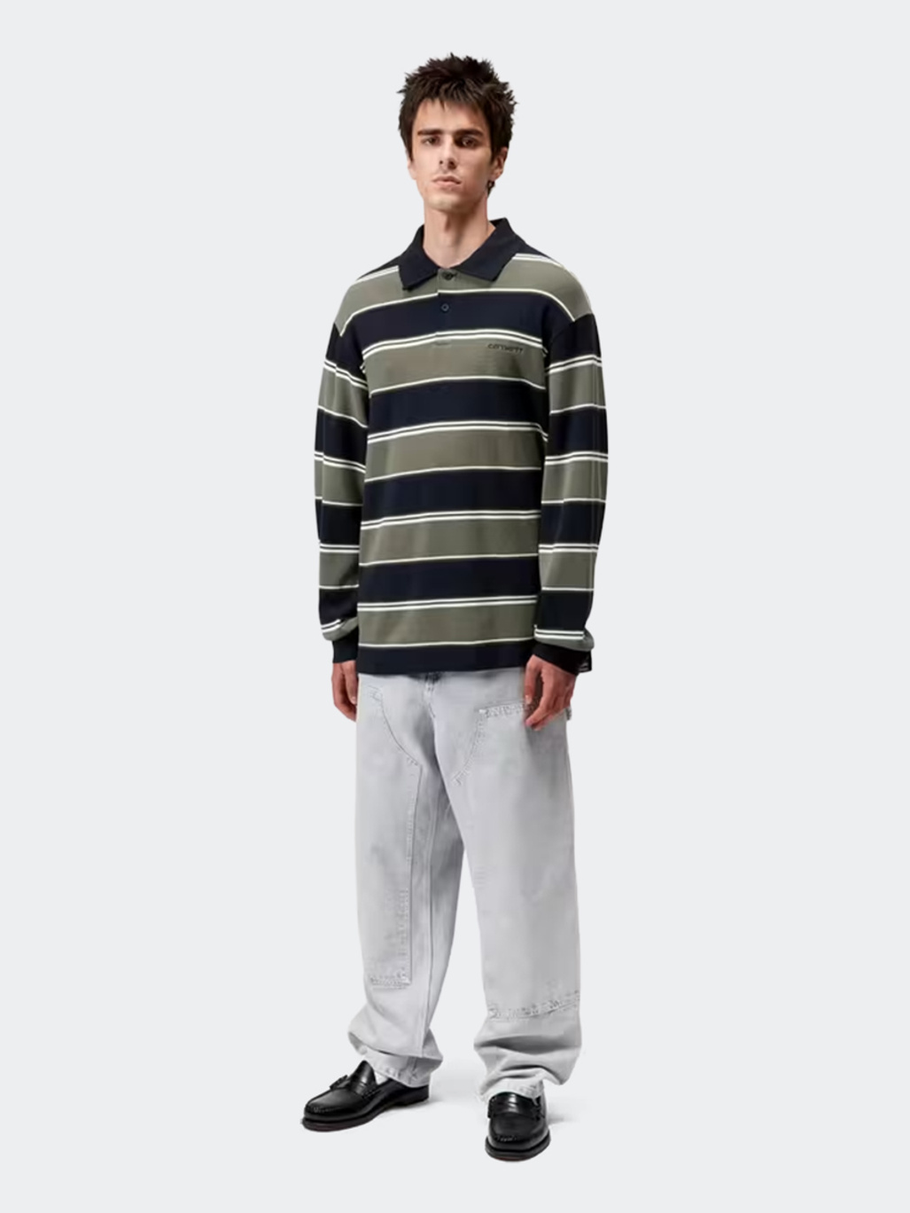 L/S Malone Rugby Shirt Malone Stripe Brass - Carhartt WIP